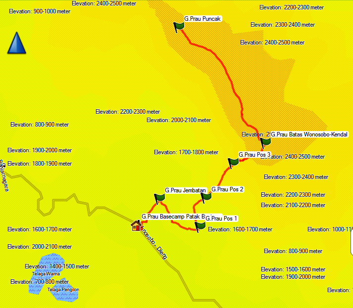 Tracklog GPS Jalur Pendakian Gunung Prau Via Patak Banteng Dieng ...