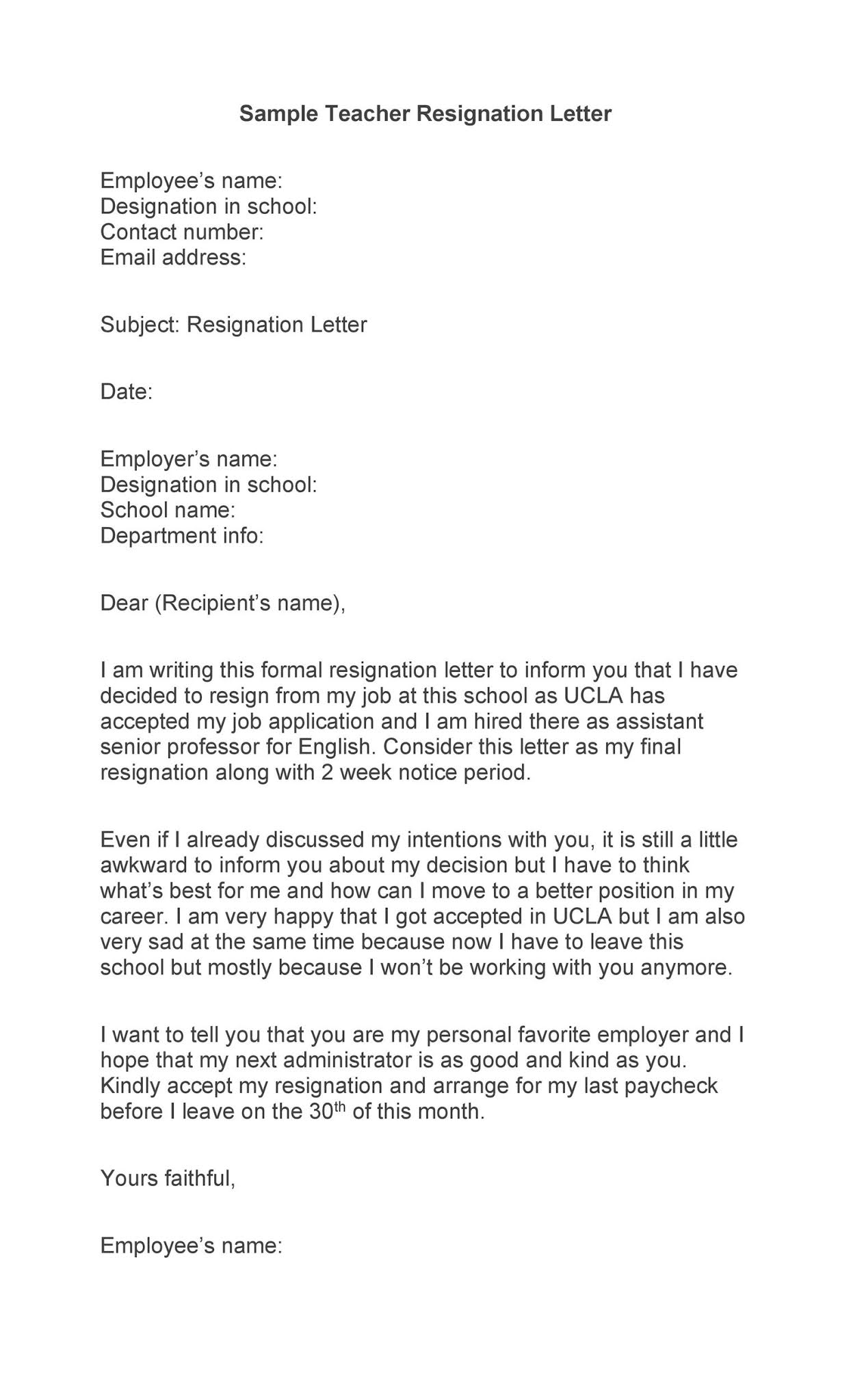 Letter Of Resignation Teacher Writing Letter letter-of-resignation-teacher-writing-letter