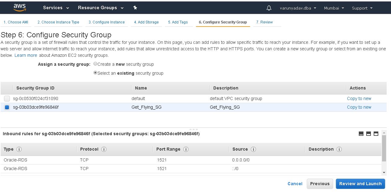 Oracle Database Commands And Practical Examples Aws Launch Ec2 Instance