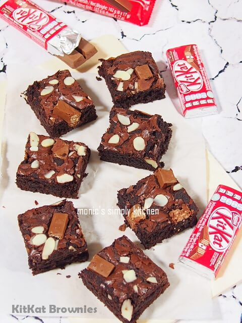 Chewy Kitkat Brownies - Monic's Simply Kitchen