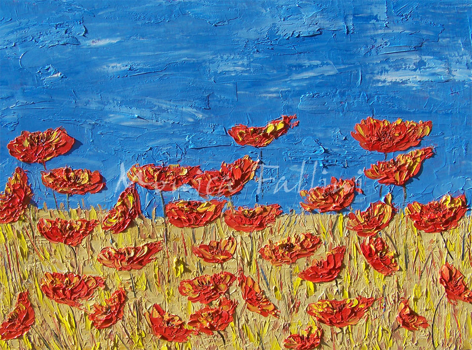 Paintings by Monica Fallini: Poppies art original paintings by ...