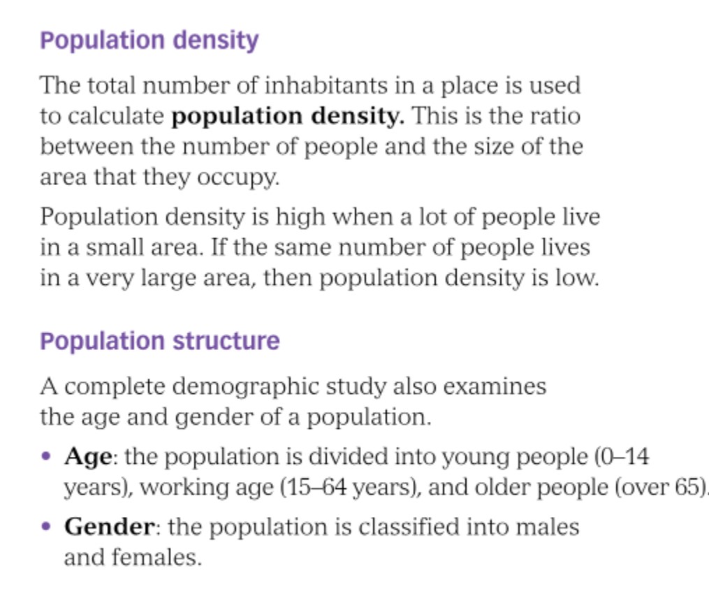 GEOGRAPHY AND HISTORY 2: POPULATION DENSITY AND STRUCTURE