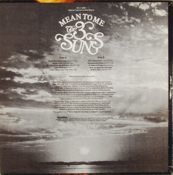 OLD VINYL RESURRECTION: The Three Suns: Mean to me