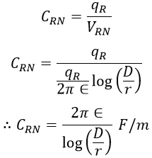 Capacitance of Single Phase & Three Phase Transmission Lines