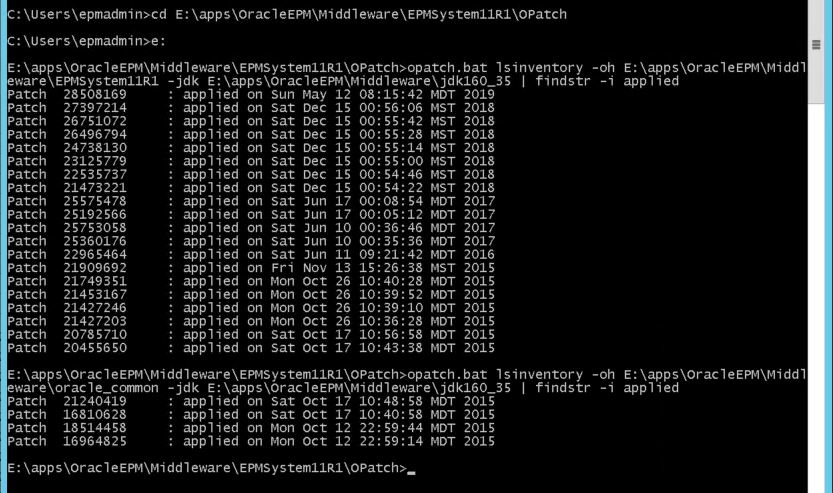 Batch Command/Script to extract Oracle EPM/Hyperion already applied ...