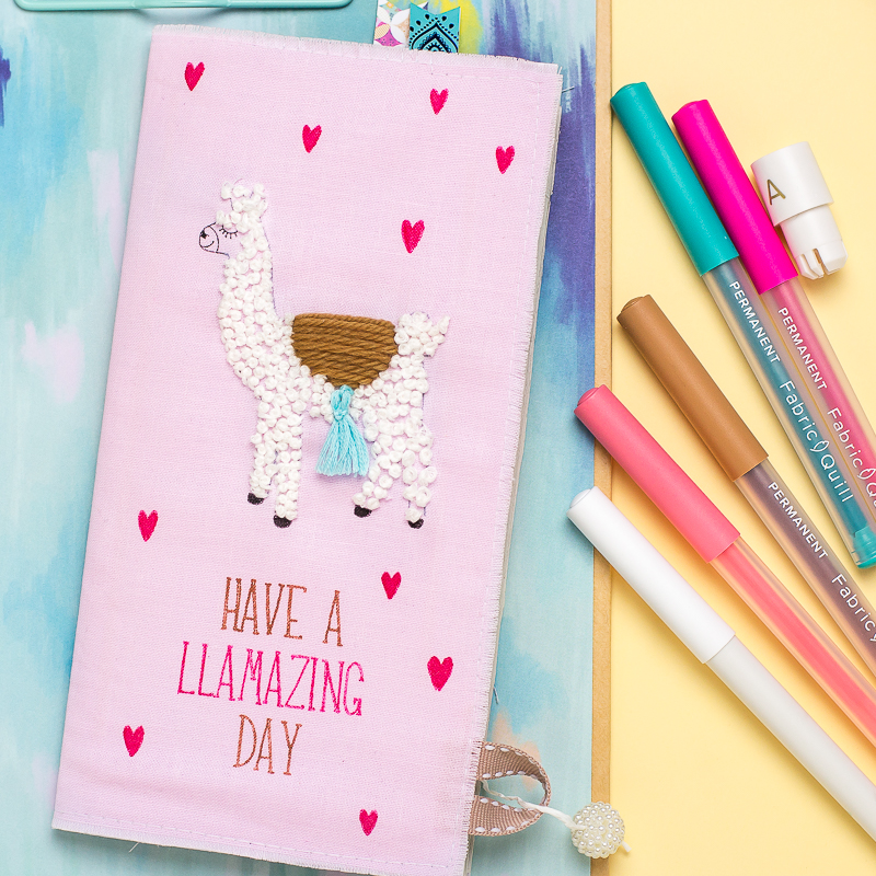 Bea Valint: Llamazing journal with Fabric Quill