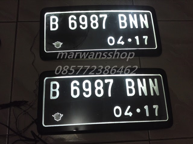Plat Nomor Motor Grafir Akrilik Nyala Di Huruf Dan Angka Saja - MARWANSSHOP