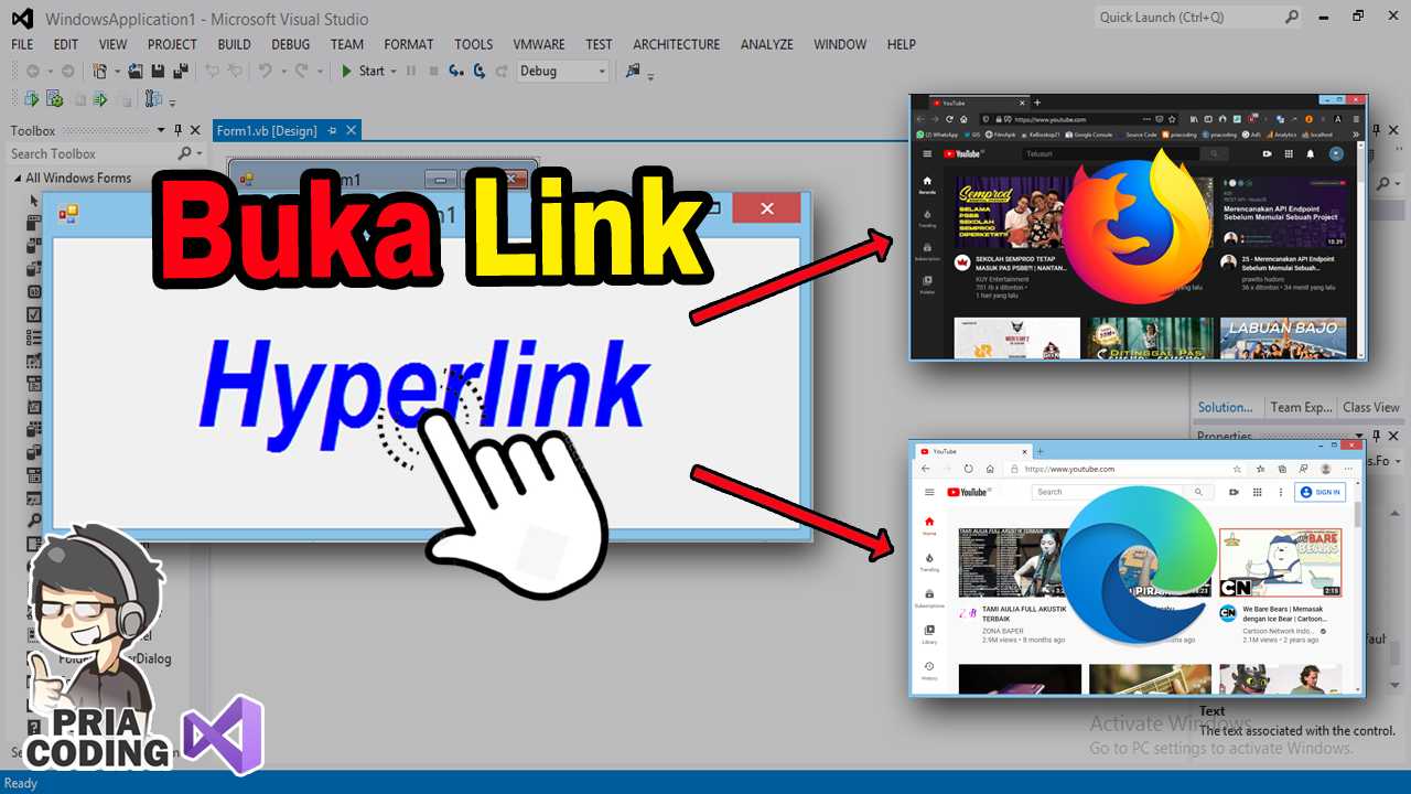 Cara Membuat Hyperlink atau Buka Link di VB.Net | priacoding