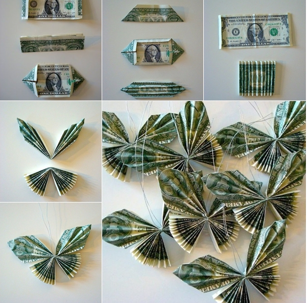 Dollar Bill Origami Butterfly Instructions
