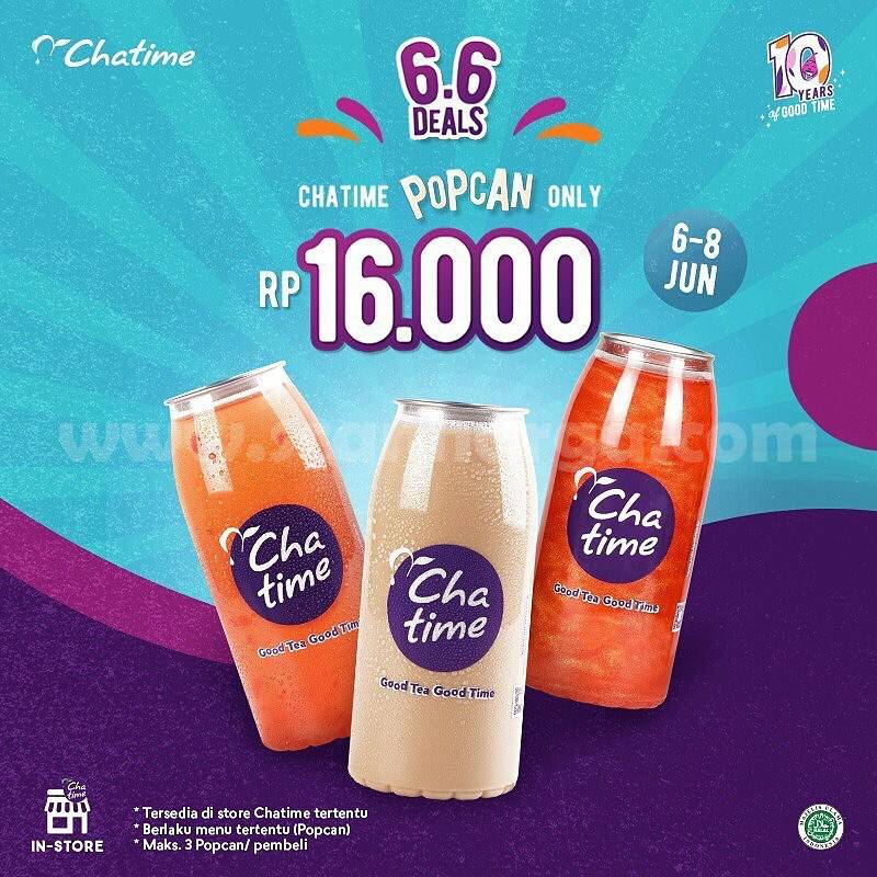 Promo CHATIME 6.6 DEALS - Menu Chatime Popcan & Large Cup Harga hanya ...