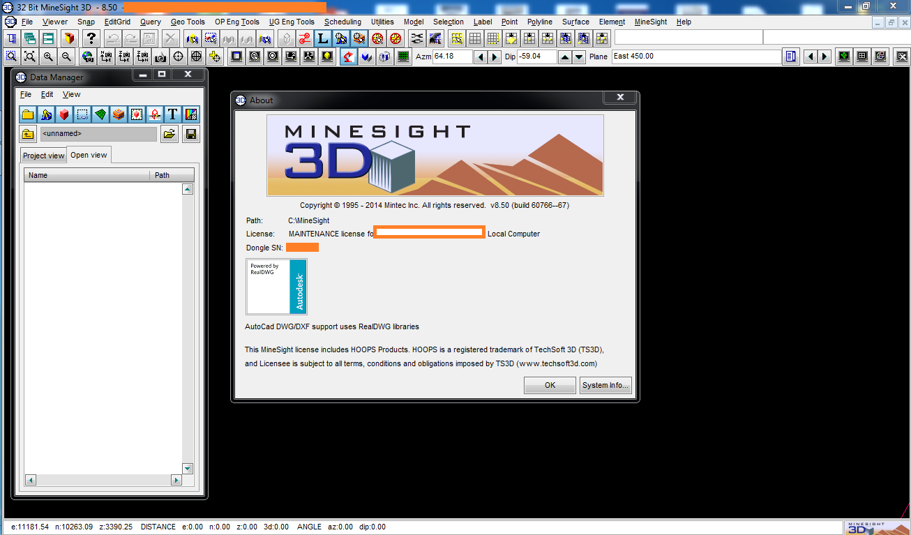 MineSight Vulcan Gemcom Datamine and others- planning and design