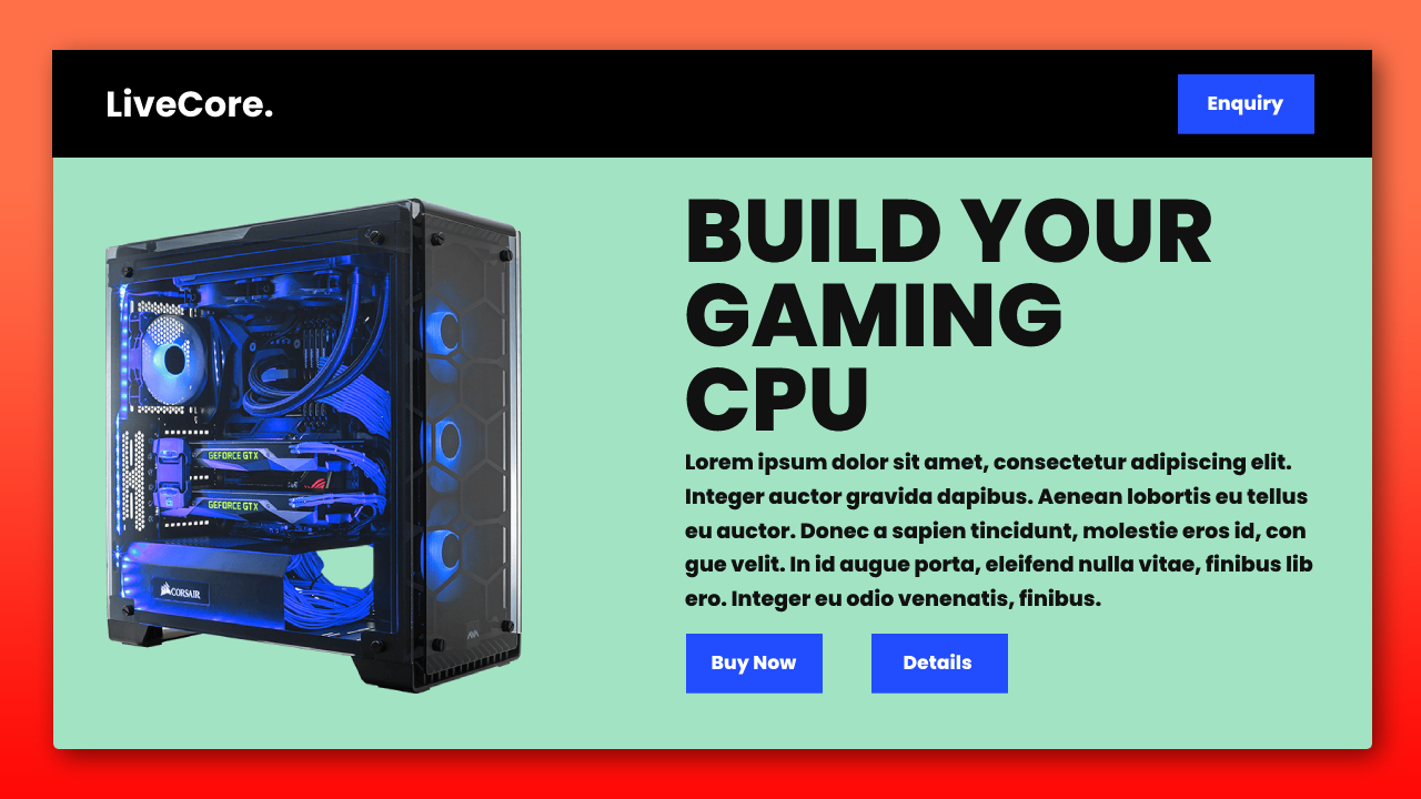 Gaming Cpu Landing Page Design Using Gsap Html Css And Gsap Rustcode