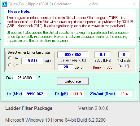 VK3EDW: Designing A Crystal Ladder Filter