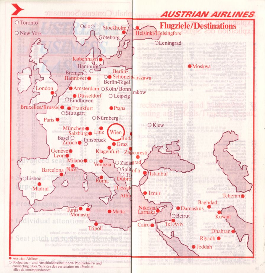 Airline memorabilia: Austrian Airlines (1988)