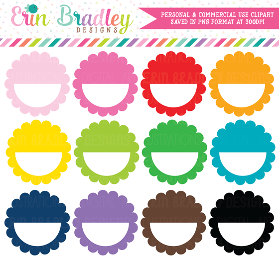 Erin Bradley Designs: New! Scalloped Circles Clipart
