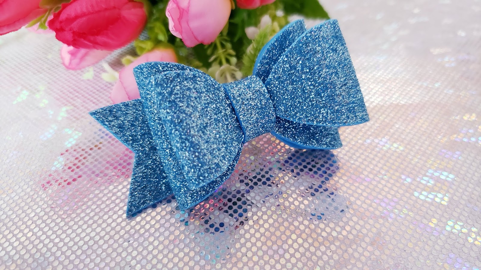 Rosari: Lazos en Foami de color Celeste: