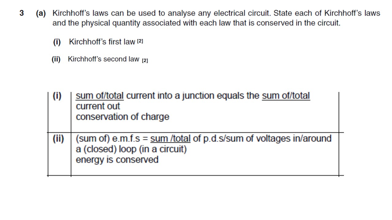 A Level Homework and Answers: Electricity revision questions