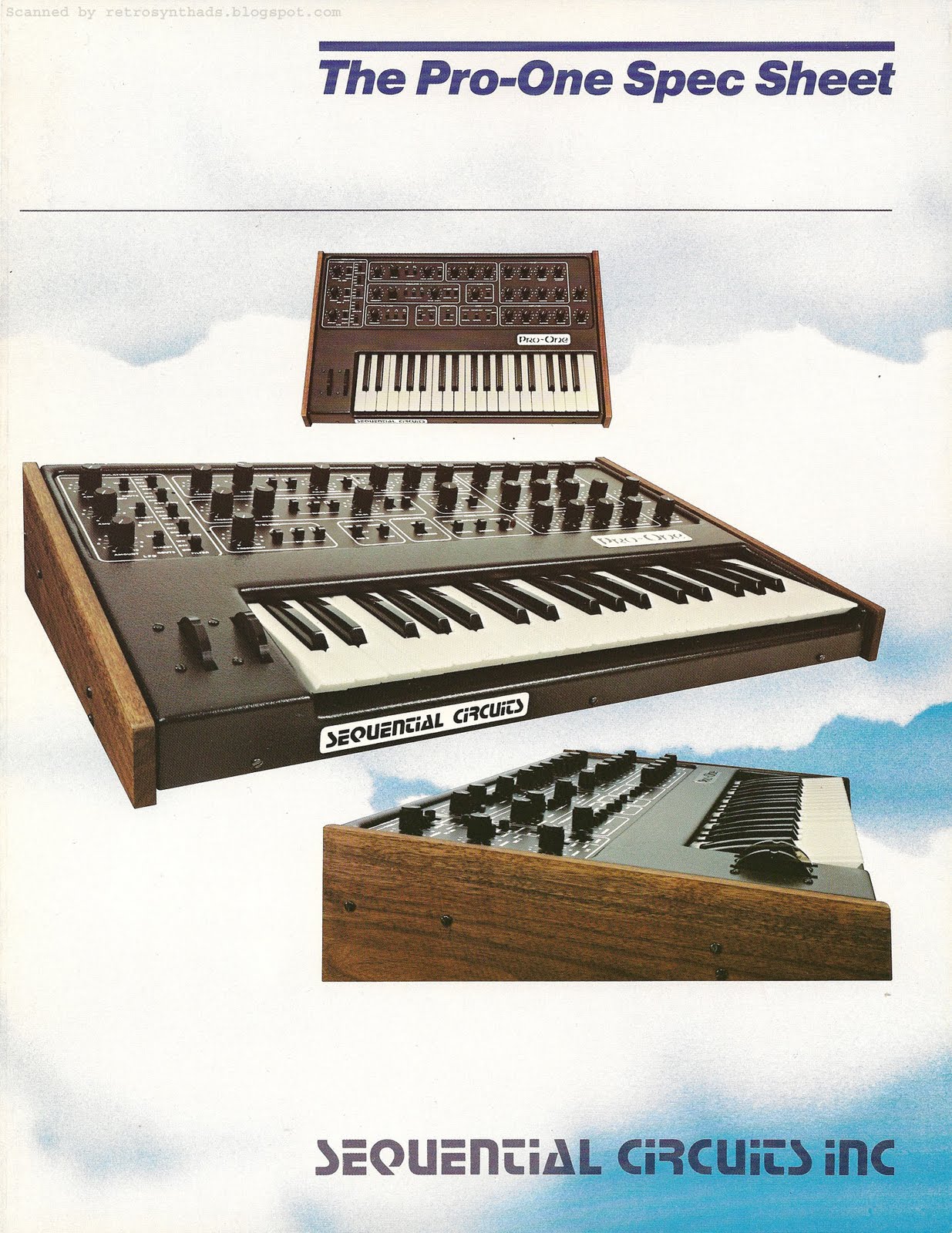Retro Synth Ads: Sequential Circuits Inc. Pro-One Spec Sheet, 1981
