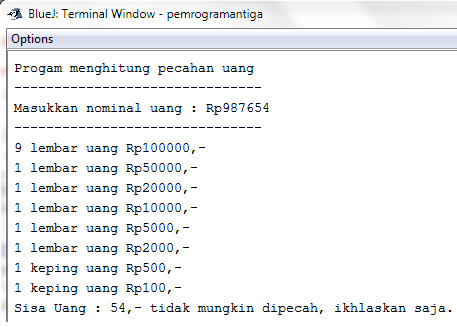 NesiaC: Membuat Program Menghitung Pecahan Uang dengan Array di Java
