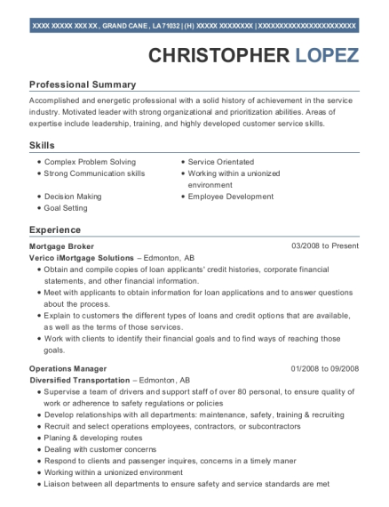 Mortgage Broker Resume Sample ~ Resume Letter
