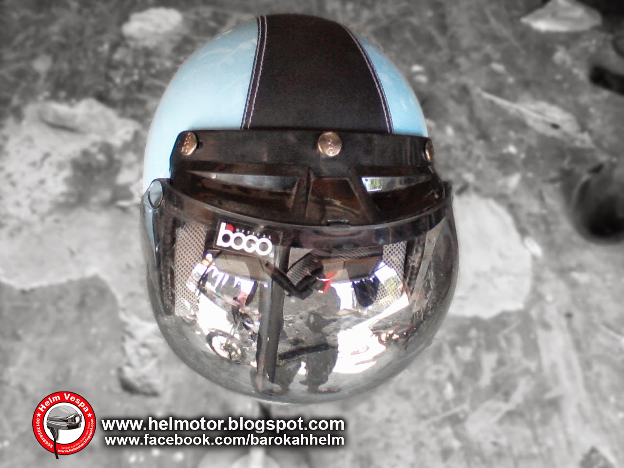 Helm Vespa Bogo Avatar Biru Muda ~ Helm Vespa