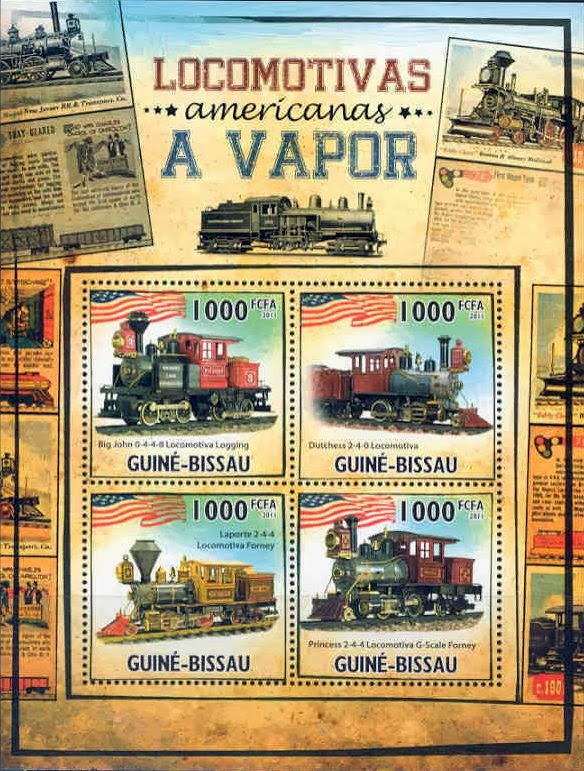 transpress nz: American steam locomotive stamps
