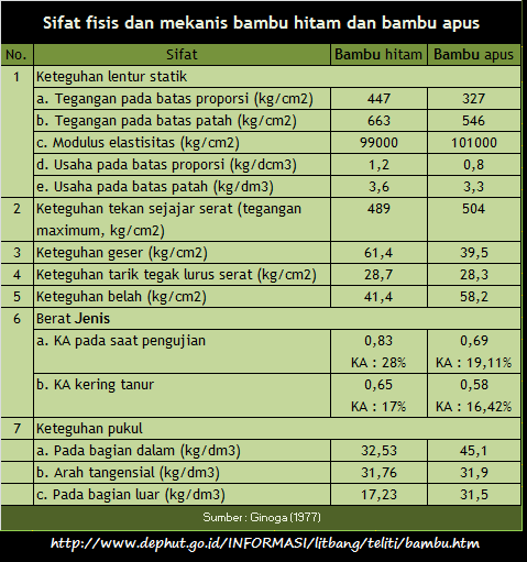 Kebun Bambu: Sifat Fisik dan Mekanis Bambu Hitam dan Bambu Apus