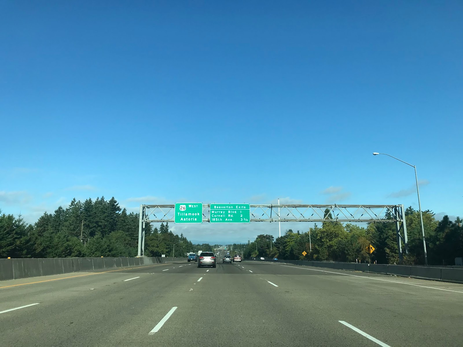 US Route 26 on the Sunset Highway from downtown Portland to US 101