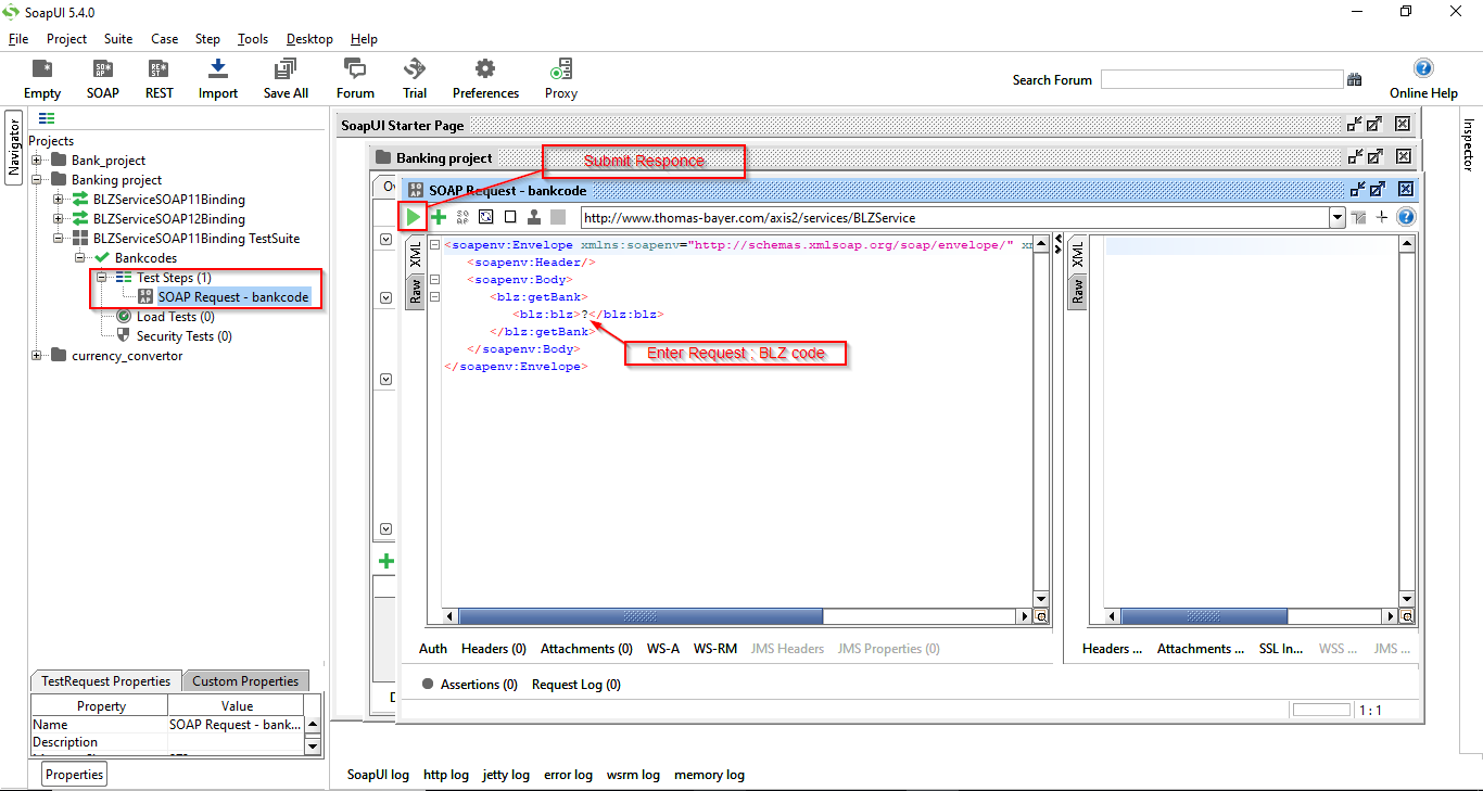 SoapUI: How to create Soap project with new test suite using WSDL URL ...