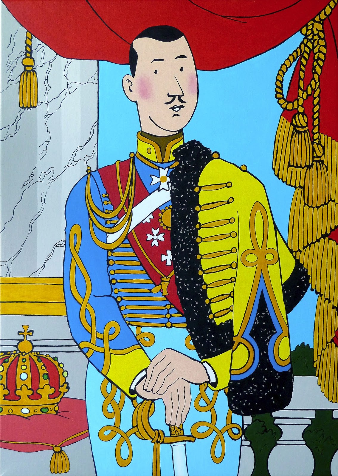 Les Toiles de Luc: Tintin - Portrait de Muskar XII, Roi de Syldavie