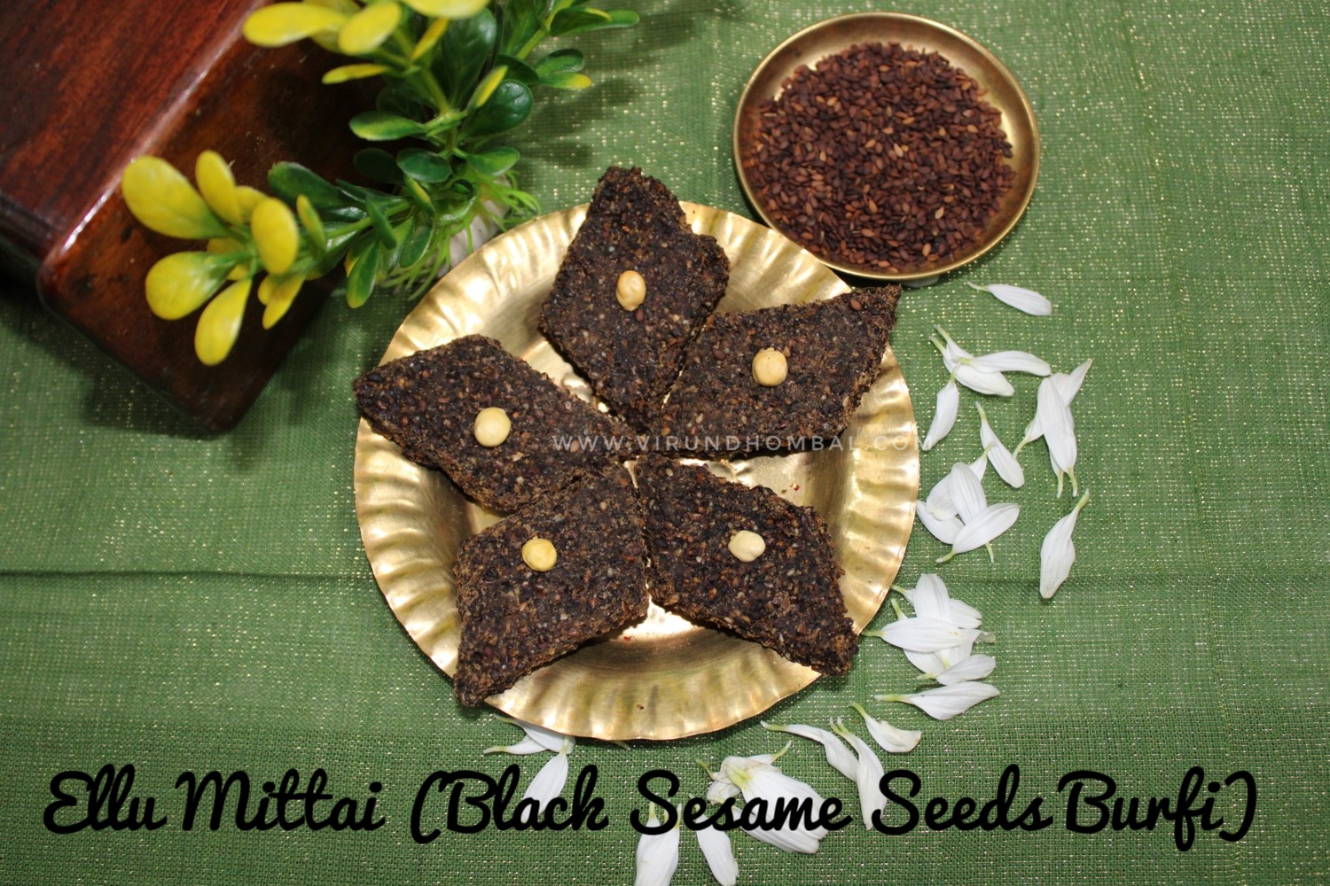 Black Sesame Seeds Burfi - Ellu Mittai - Black Ellu Mittai Recipe