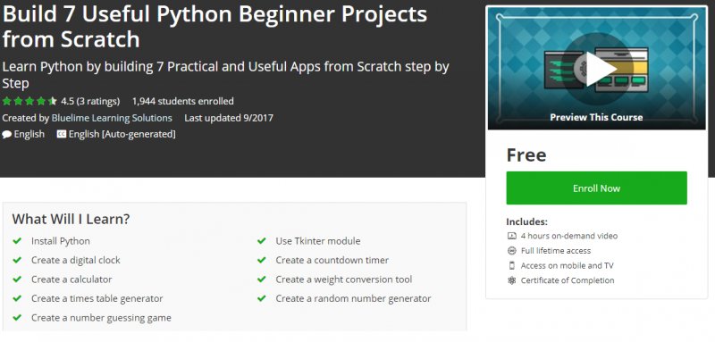 [100% Free] Build 7 Useful Python Beginner Projects from Scratch ...