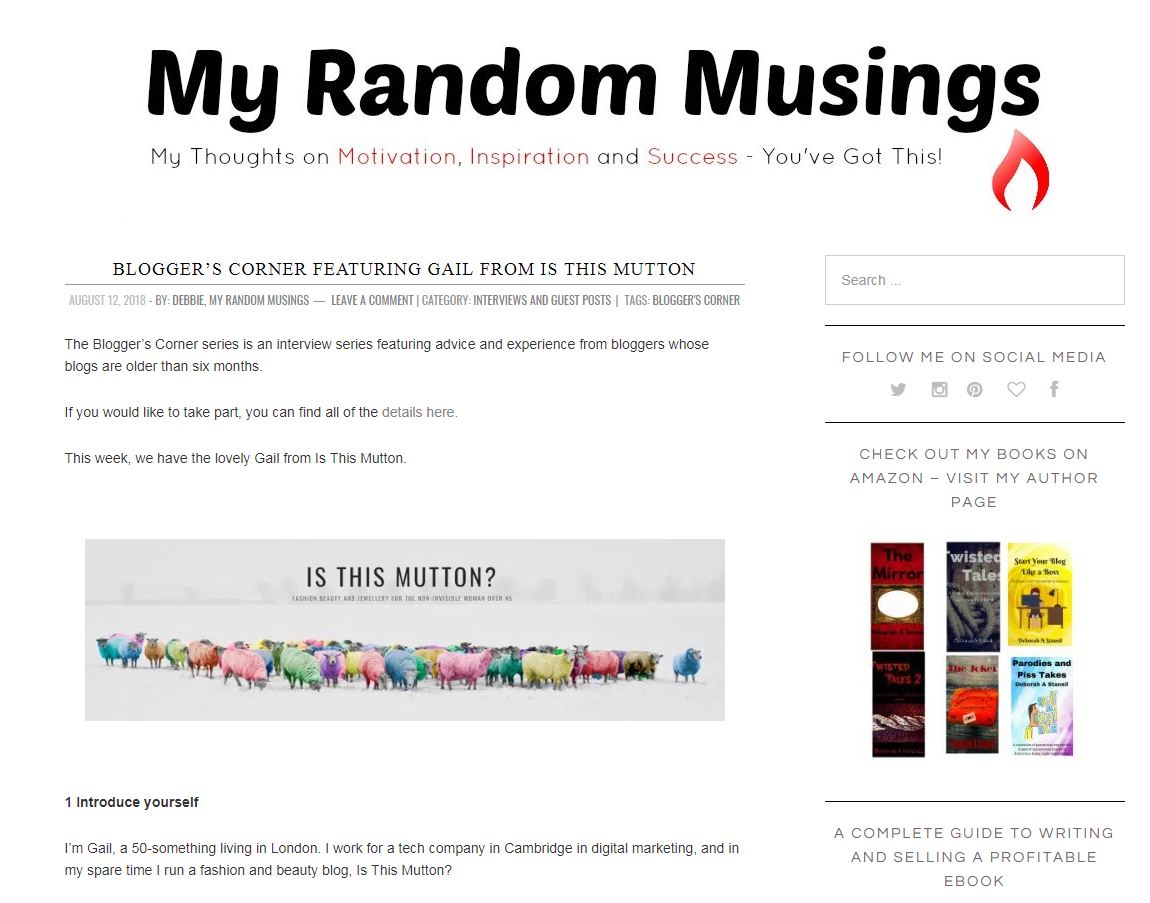 Is This Mutton? featured in Blogger's Corner | Is This Mutton?