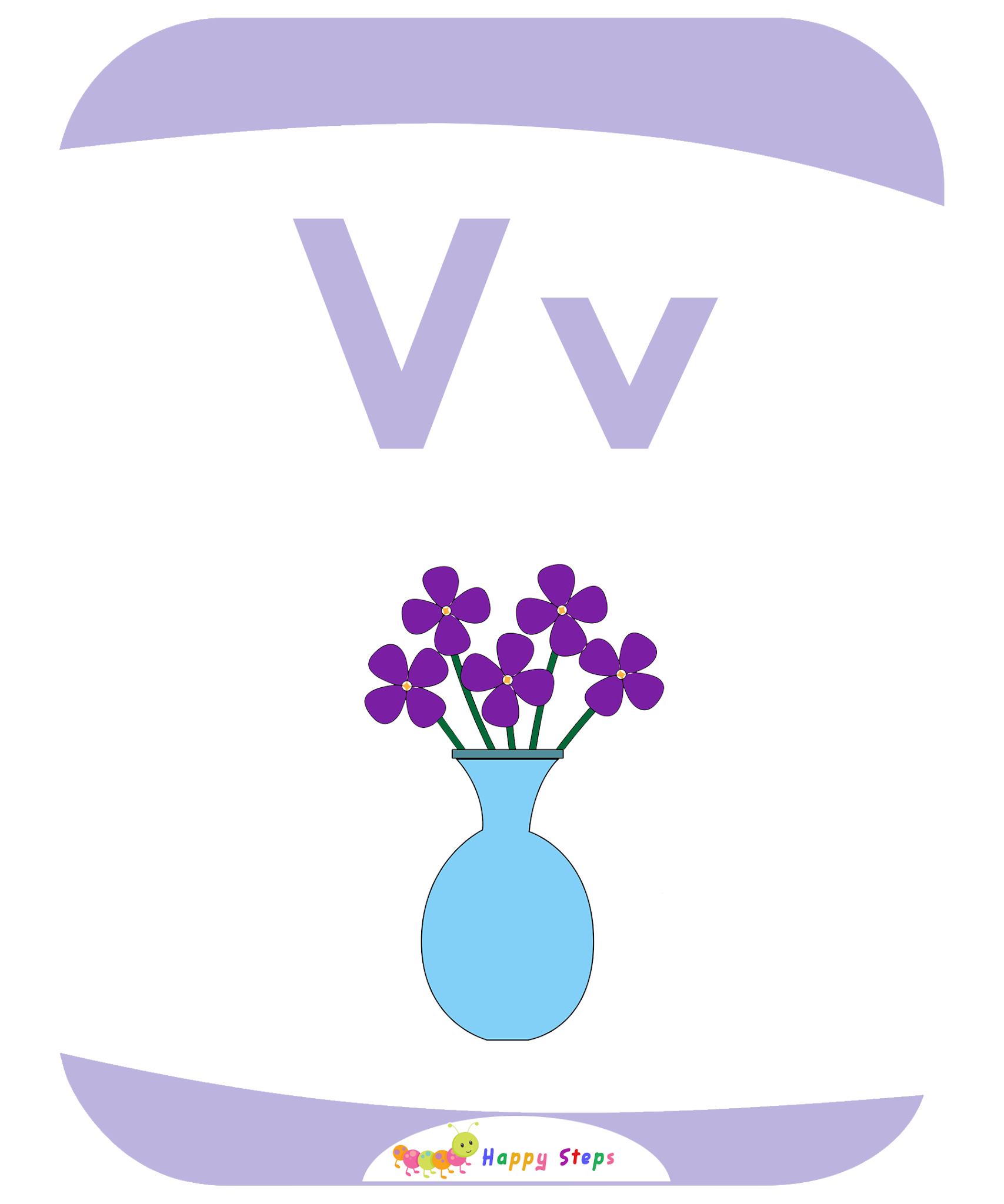 Letter V Flashcards for Kids
