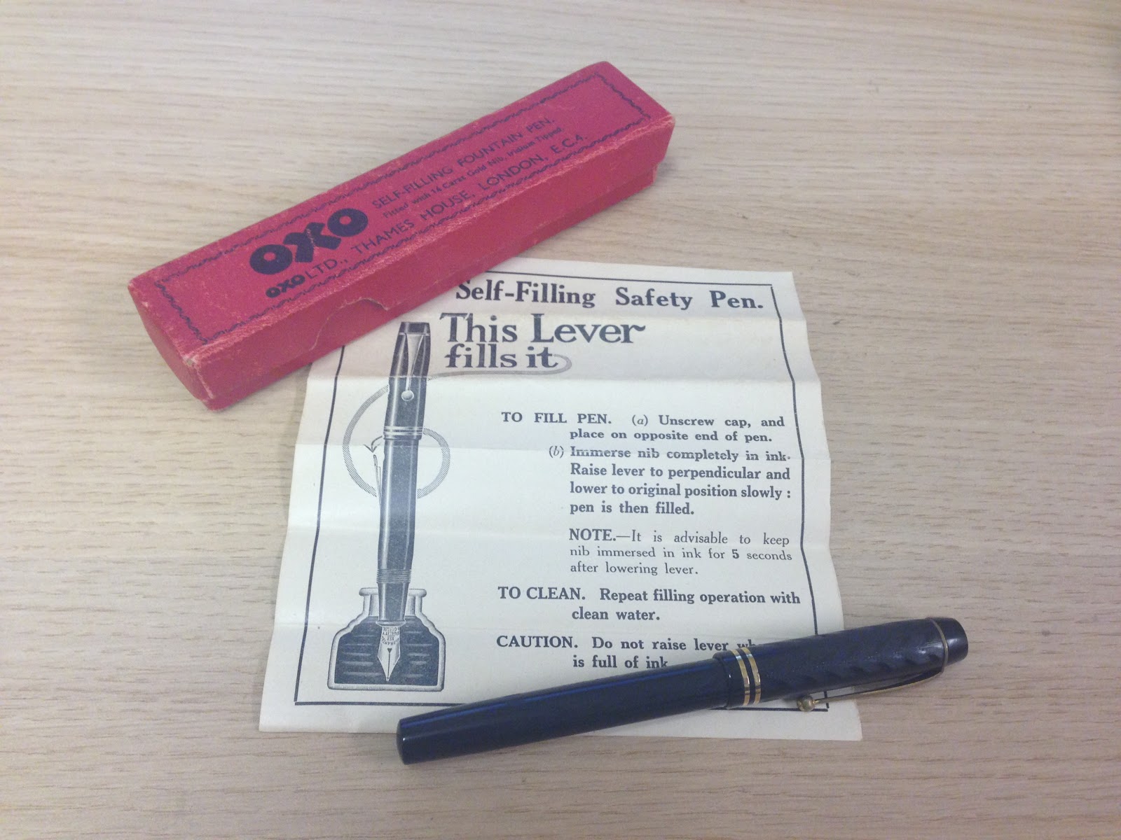 Write Here Pens: Vintage Pens Feauture: Oxo Self-Filling Fountain Pen