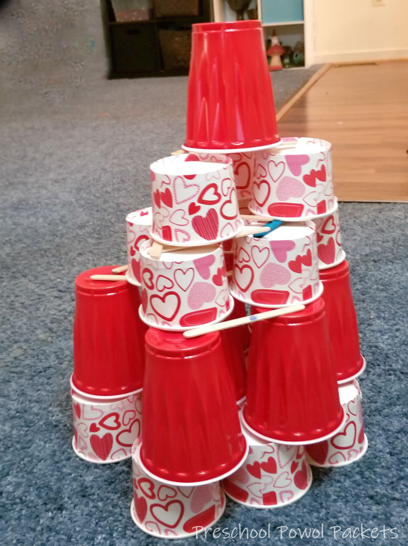 Preschool STEM: Cups & Craft Stick Castles | Preschool Powol Packets