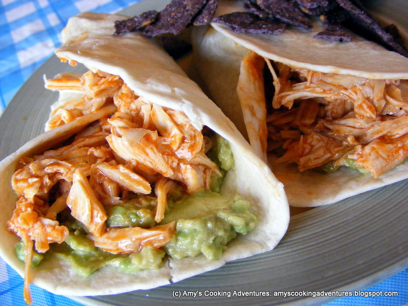 Buffalo Chicken and Guacamole Wraps