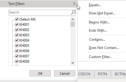 TEXT FILTER TRONG EXCEL ~ Excel Thỉnh Vũ