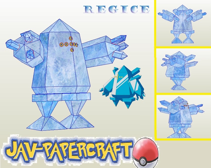Regice Paper Model ~ Paperkraft.net - Free Papercraft, Paper Model ...
