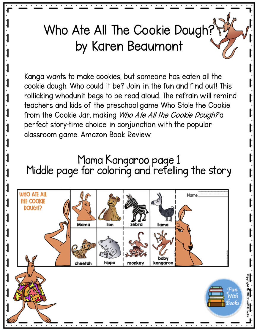 WHO ATE ALL THE COOKIE DOUGH? BOOK CRAFT ~ Book Units by Lynn