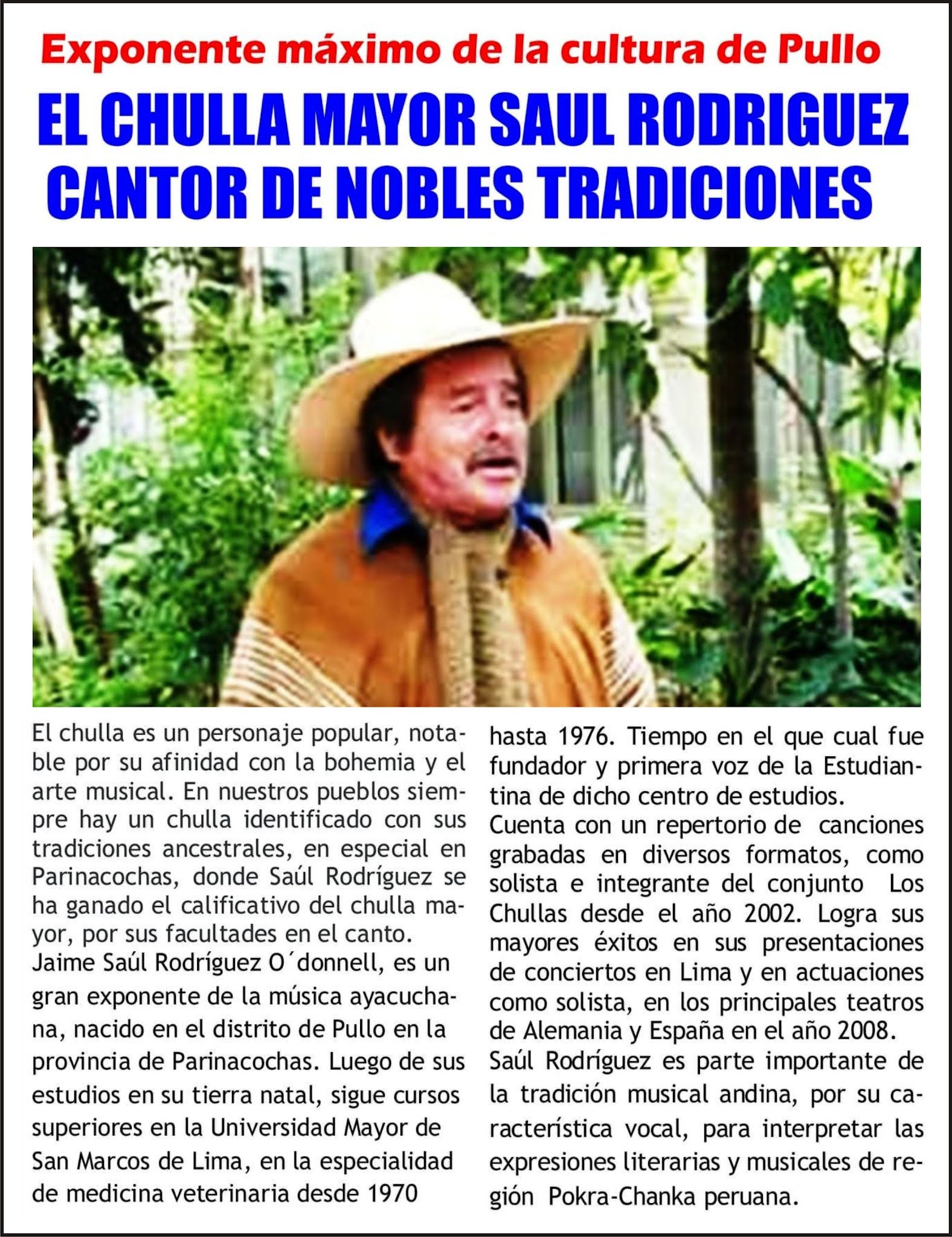 RADIO TAURO PERU: Biografia de Saul Rodriguez