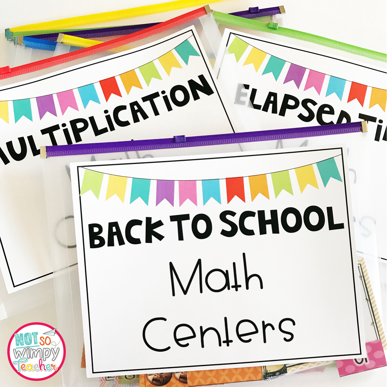 Organizing Math Centers {Free Labels} - Not So Wimpy Teacher