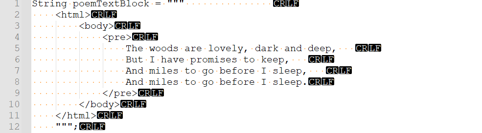 Awesomely Java...: Incidental and essential white spaces in text blocks