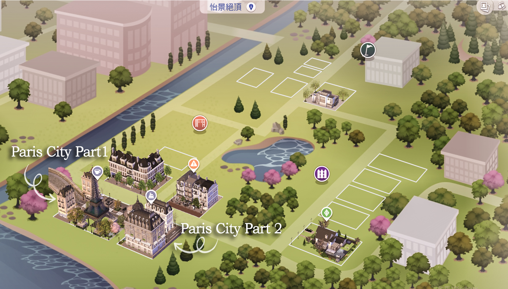 Sims 4 | June: Paris City Build 模擬市民 4 巴黎市區與CC組下載 [Ruby Red Sims]