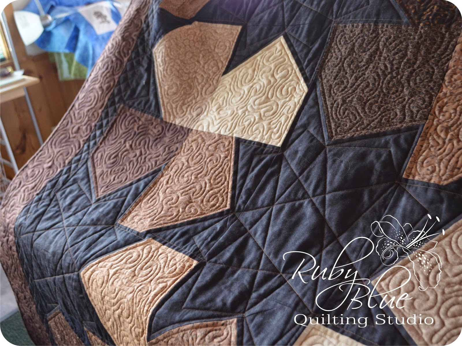 Ruby Blue Quilting Studio: Machine Quilting: Wonky Rustic Stars