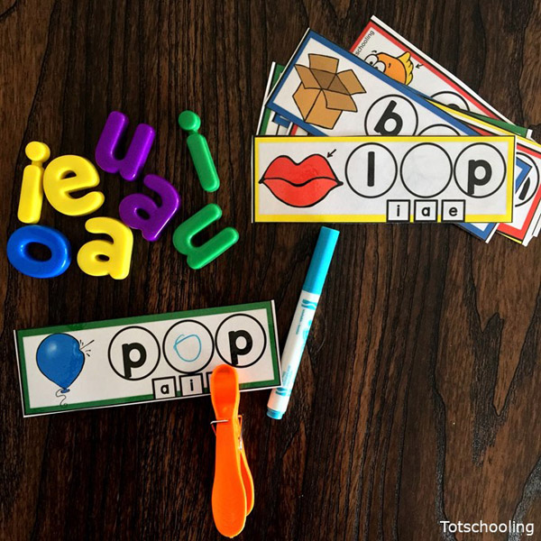 CVC Missing Vowel Cards | Totschooling - Toddler, Preschool ...