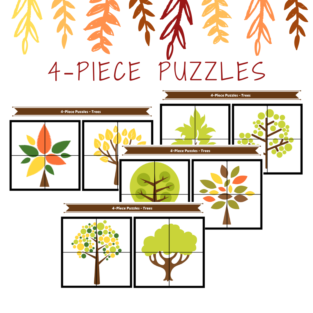 petit worlds: Printable 4-Piece Tree Puzzles