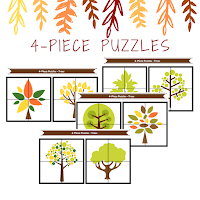 petit worlds: Printable 4-Piece Tree Puzzles