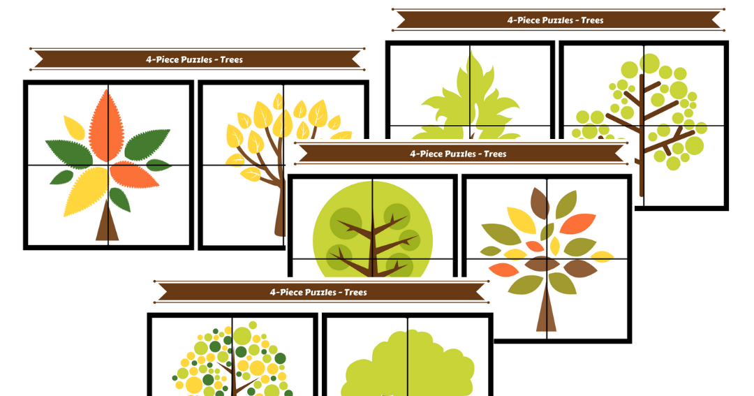 petit worlds: Printable 4-Piece Tree Puzzles