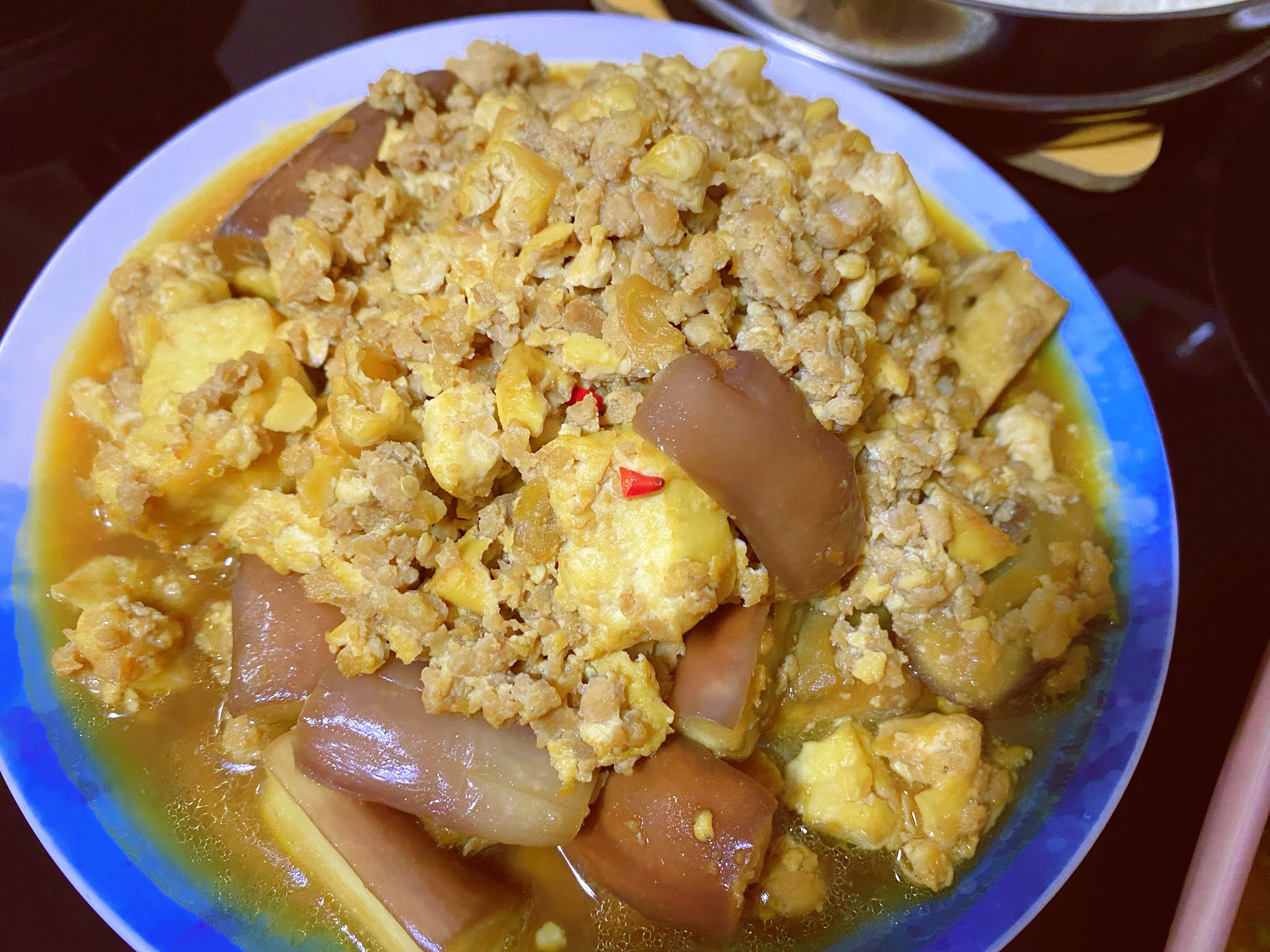 My Time in the Kitchen: Brinjal w/Minced meat & Tau Kwa